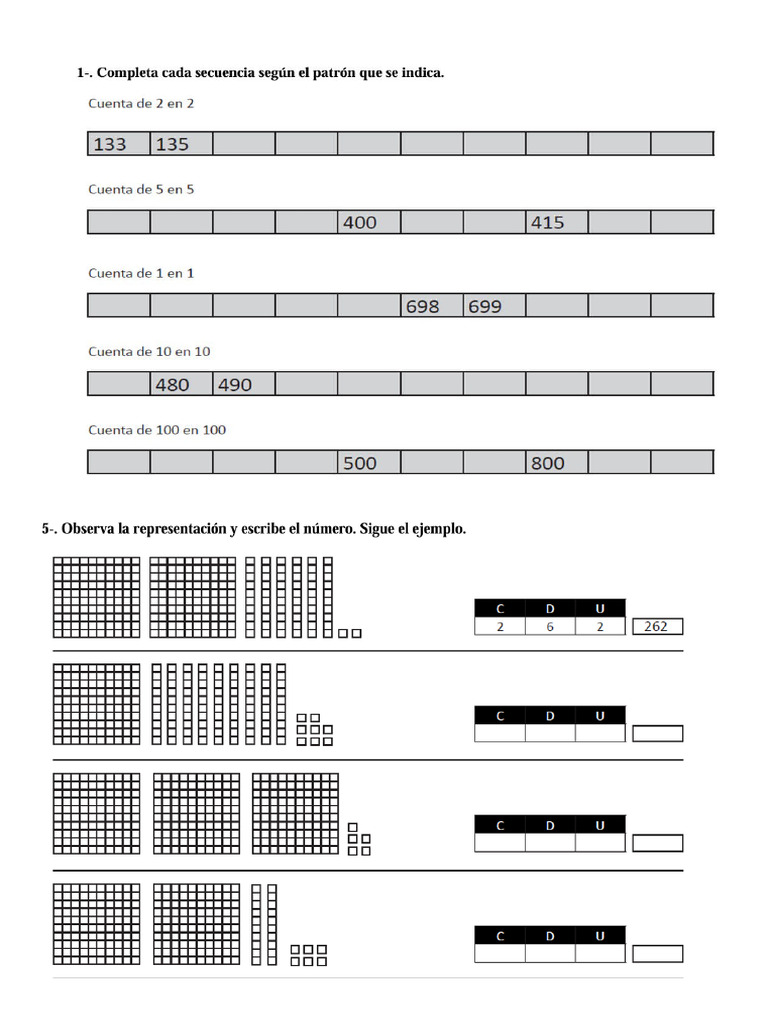 numeros hasta 1000 | PDF