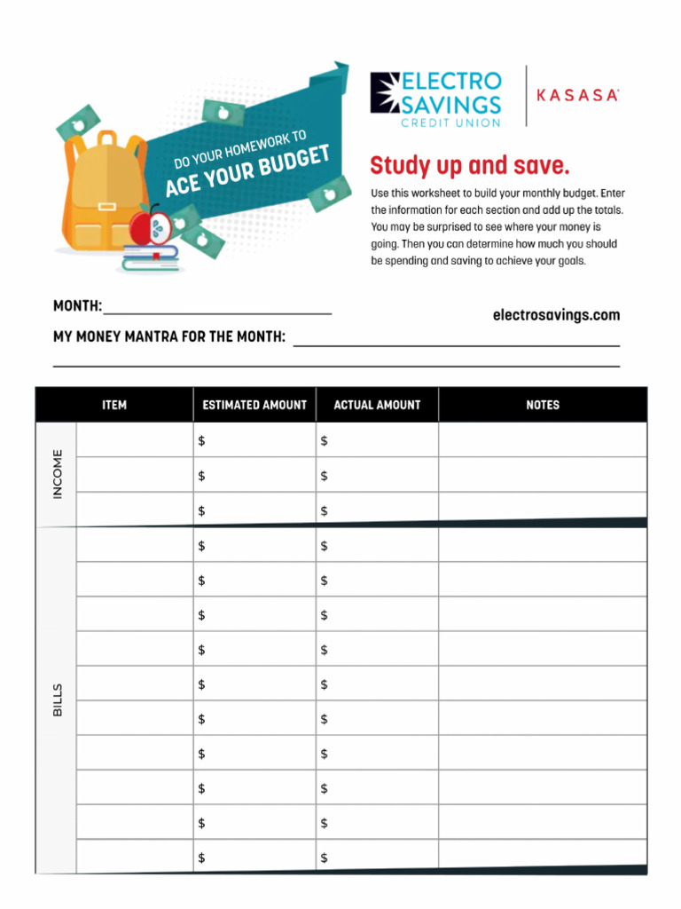 Back to School Budget Sheet | PDF