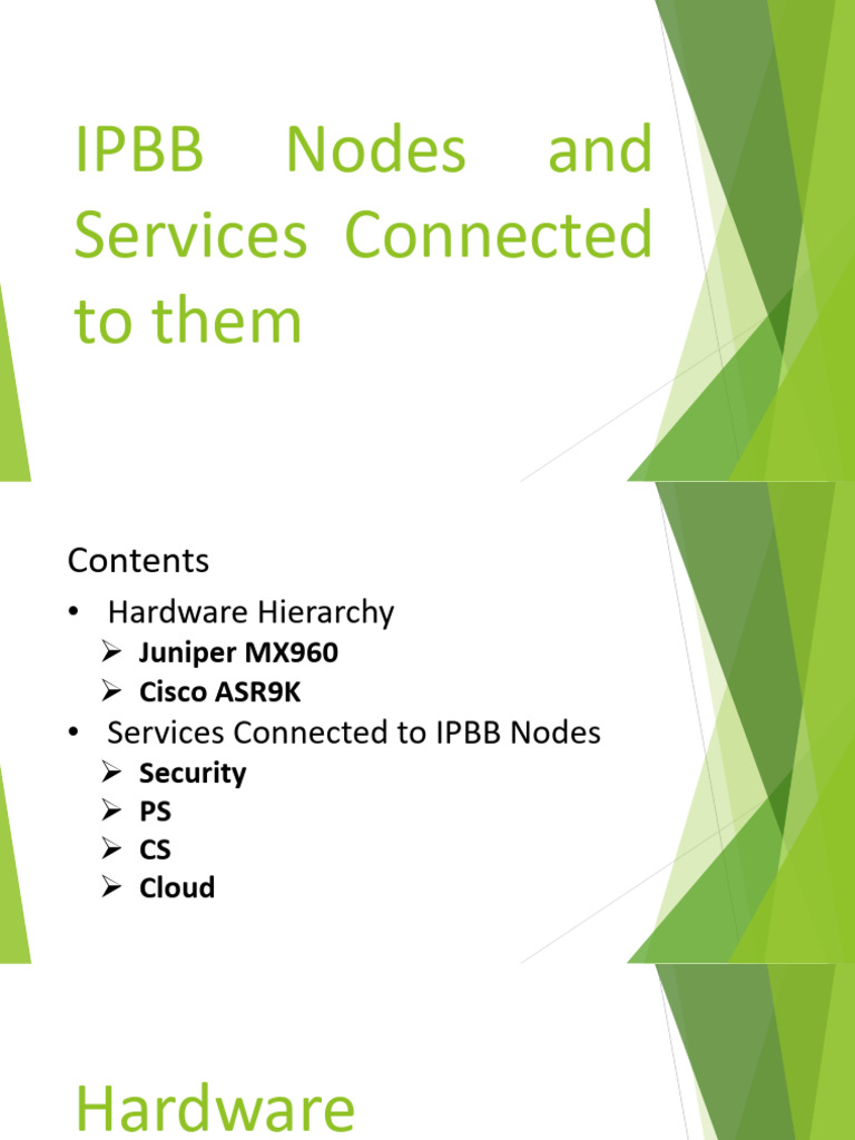 Services Connected IPBB's Nodes | PDF
