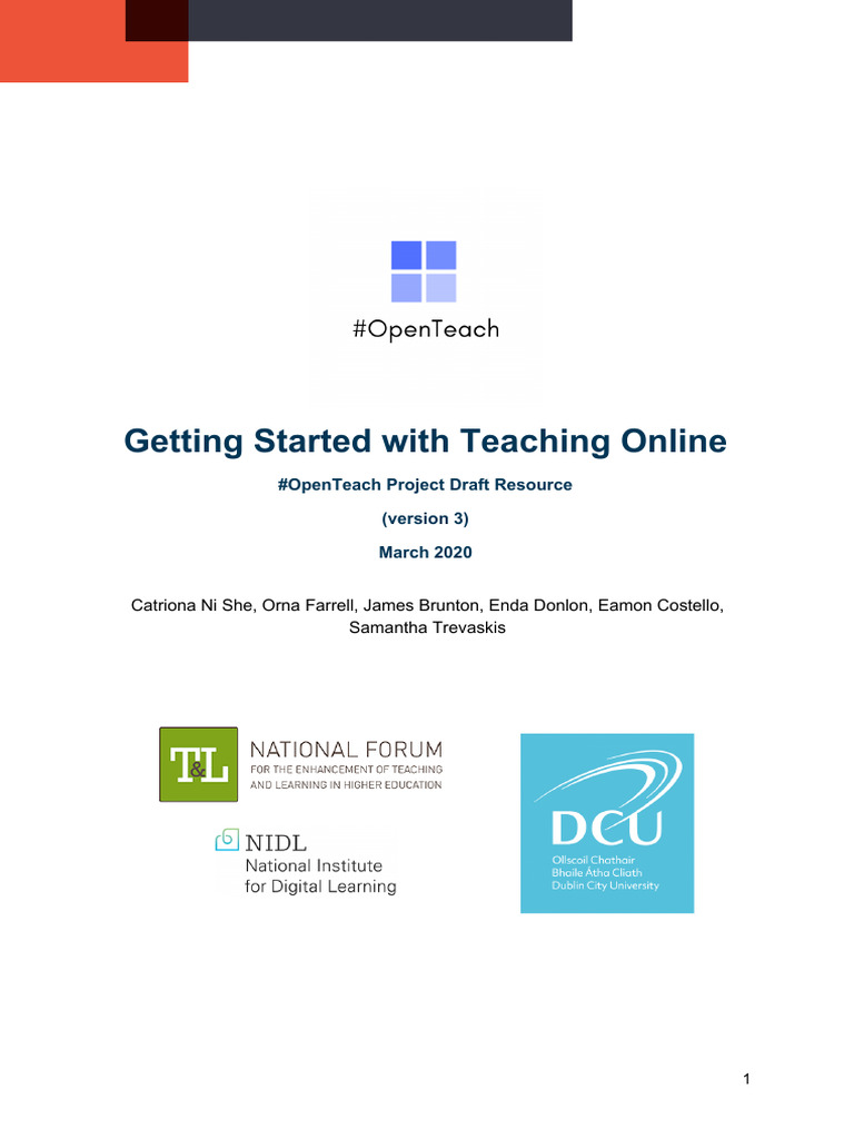 Getting Started With Teaching Online | PDF | Educational Technology ...