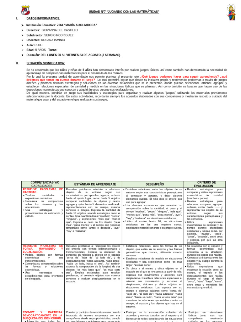 UNIDAD_DE_APRENDIZAJE_N°_7. AULA ROJO | PDF