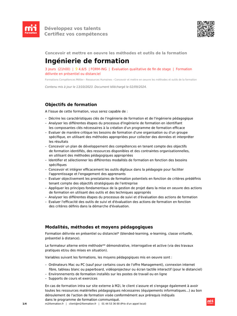 M2i Formation - FORM-ING - Ingénierie de Formation | PDF