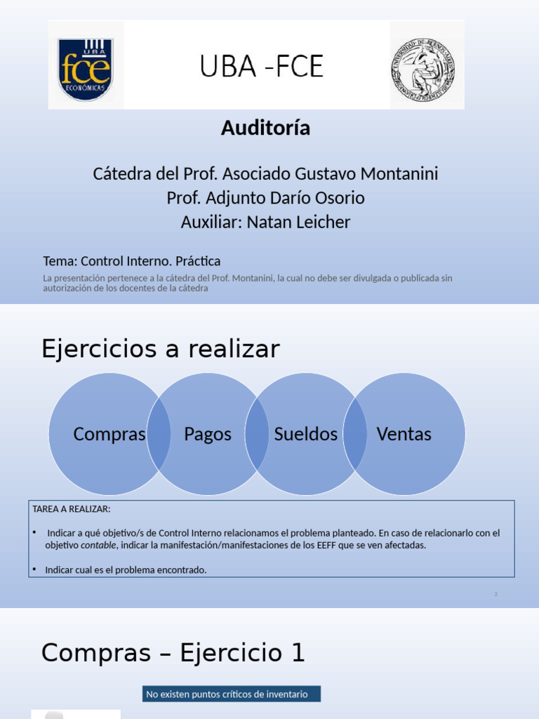 Clase Práctica #2 - Control Interno - Primeros Ejercicios | PDF