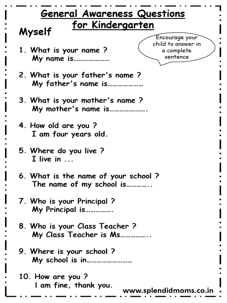 LKG Ukg GK Questions | PDF