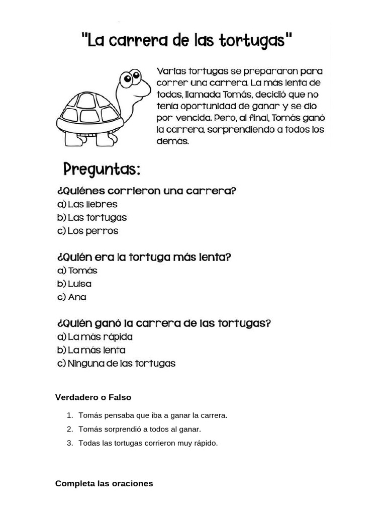 la carrera de las tortugas | PDF