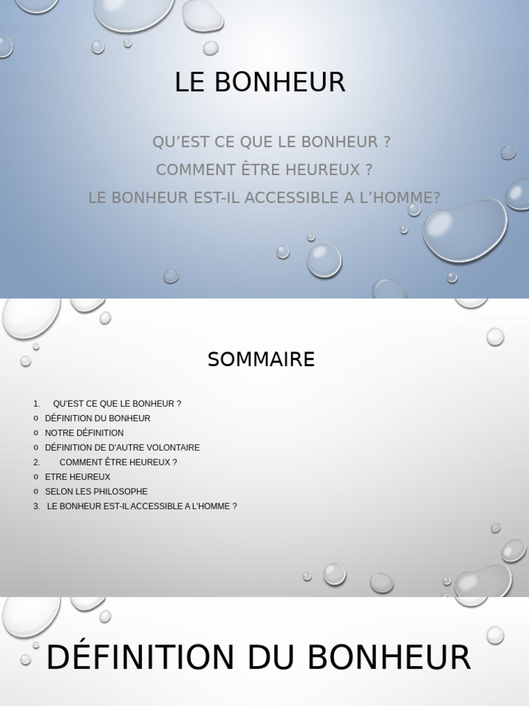 Le Bonheur | PDF