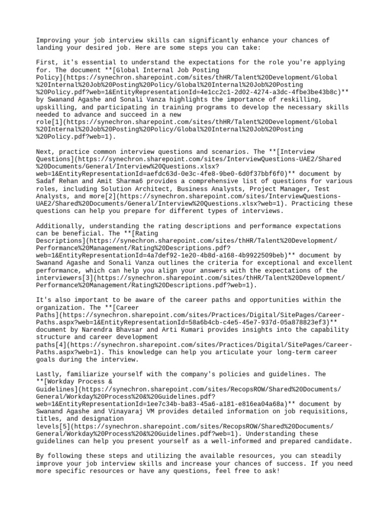 How To Improve Job Interview Skill | PDF