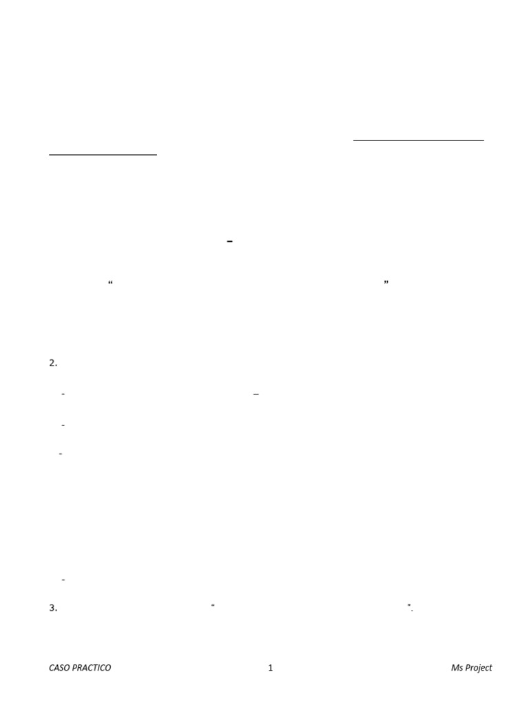 CASO PRACTICO DE Ms PROJECT | PDF