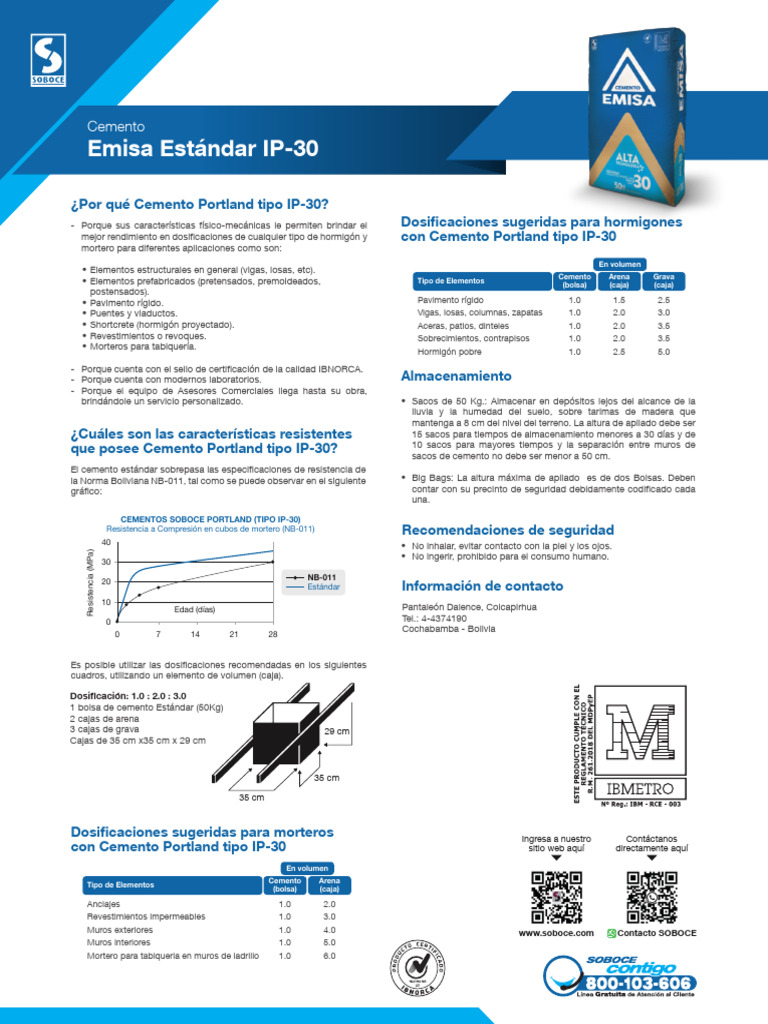 Cemento Emisa Estandar IP 30 | PDF