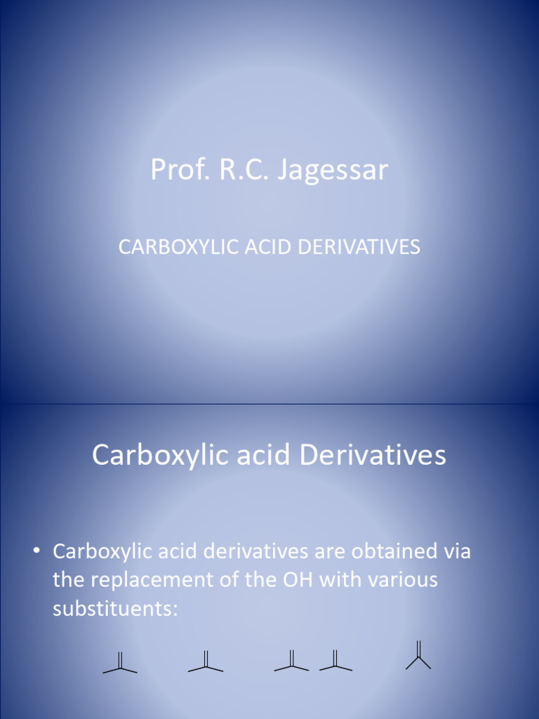 Carboxylic Acid Derivatives Overview | PDF | Amide | Amine