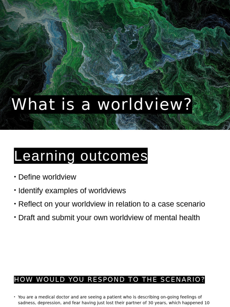 Week 1a What Is A Worldview (Student) | PDF