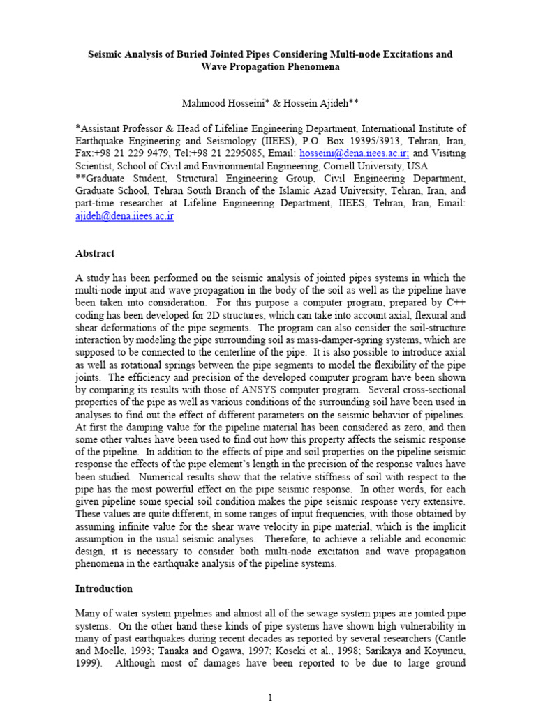 2001 Hosseini-Ajideh Pipeline | PDF