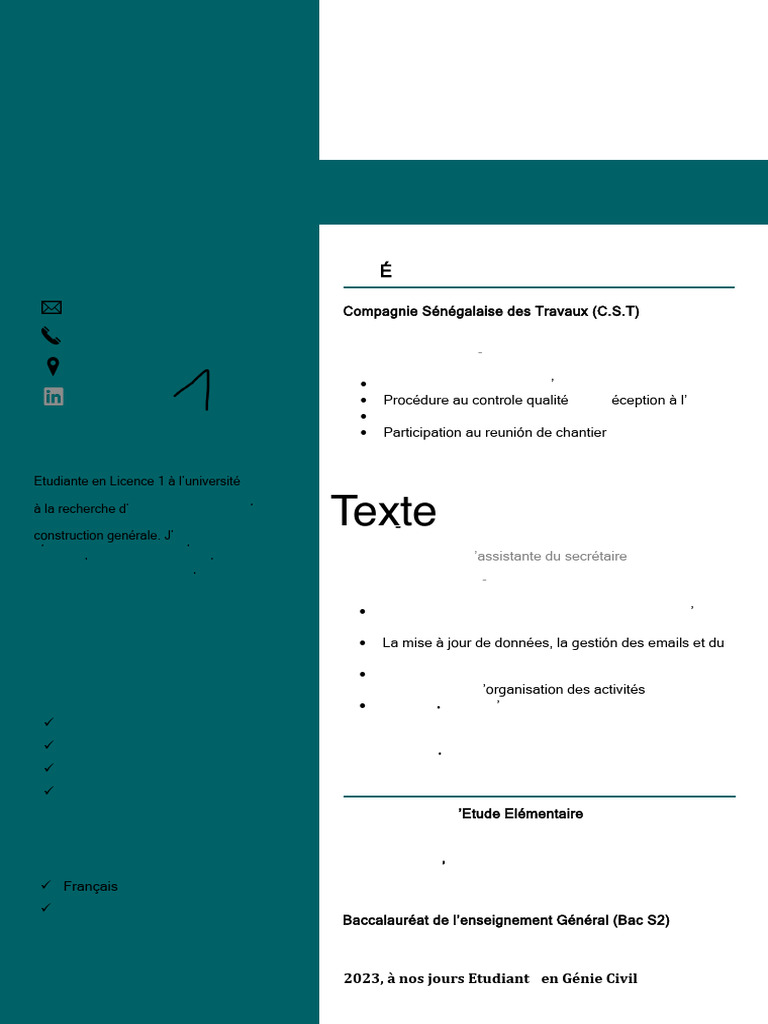 CV Ndeye Amy Sall 2 | PDF