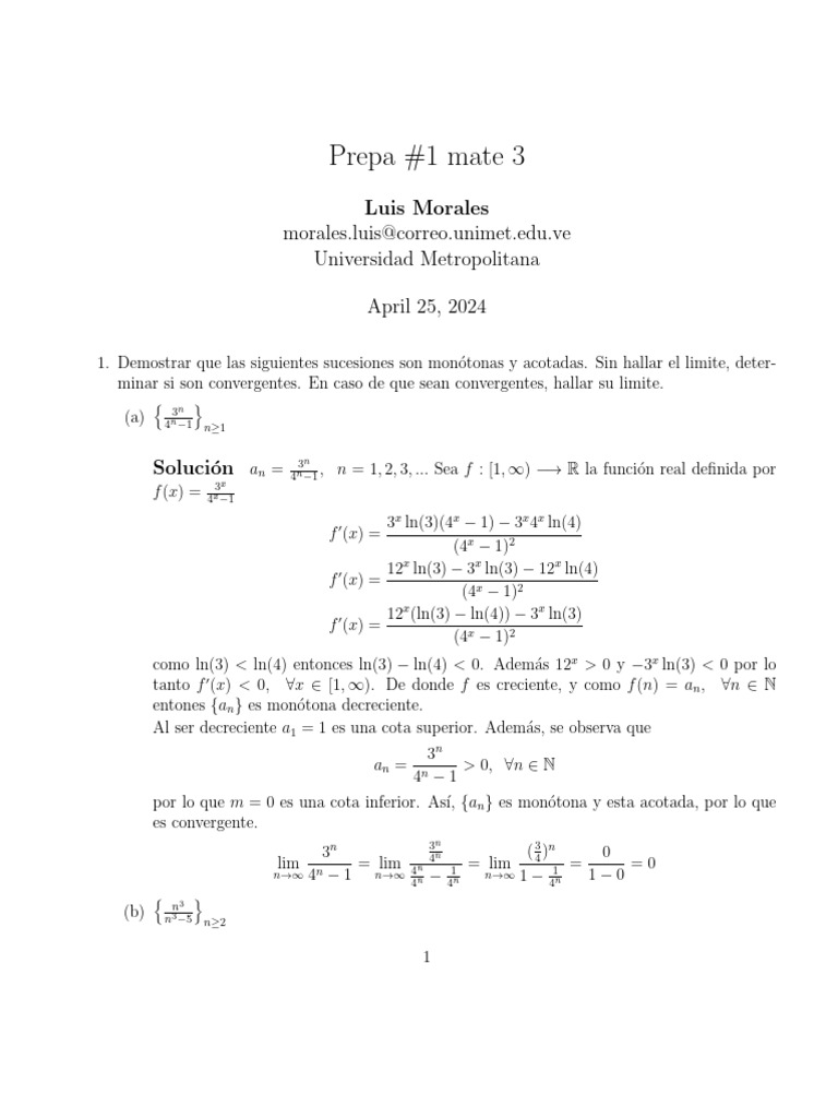 Prepa 1 Mate 3 | PDF