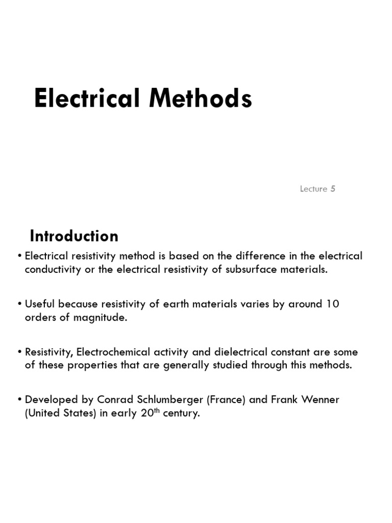 Electrical Resistivity Methods Explained | PDF | Electrical Resistivity ...