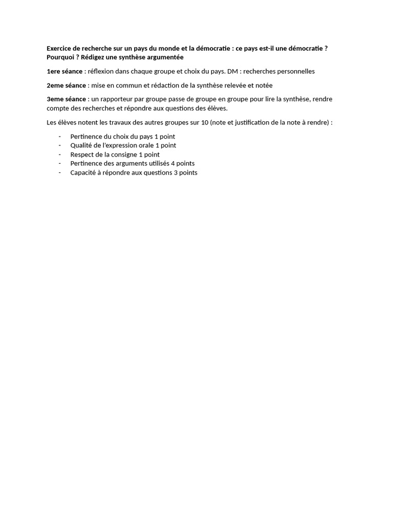 Critères de Notation 1er Exercice EMC | PDF