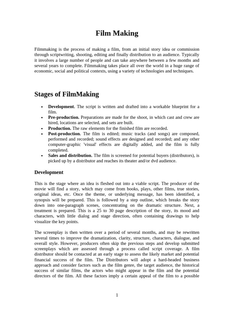 1 Filmmaking | PDF