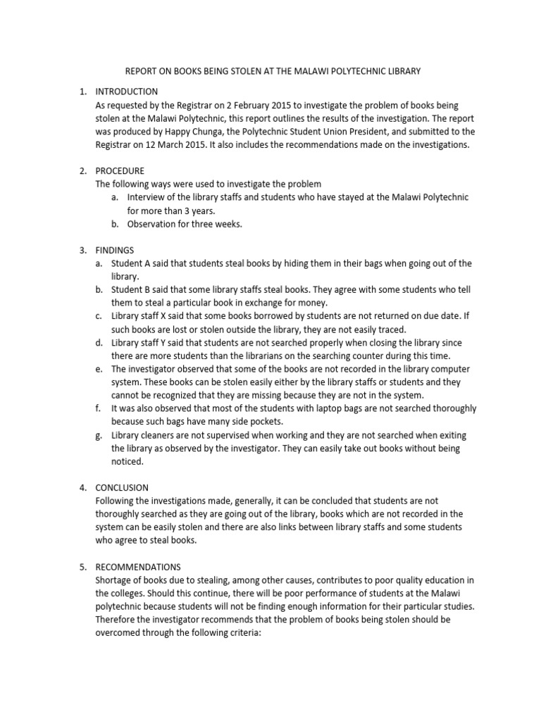 SAMPLE ON REPORT WRITTING | PDF