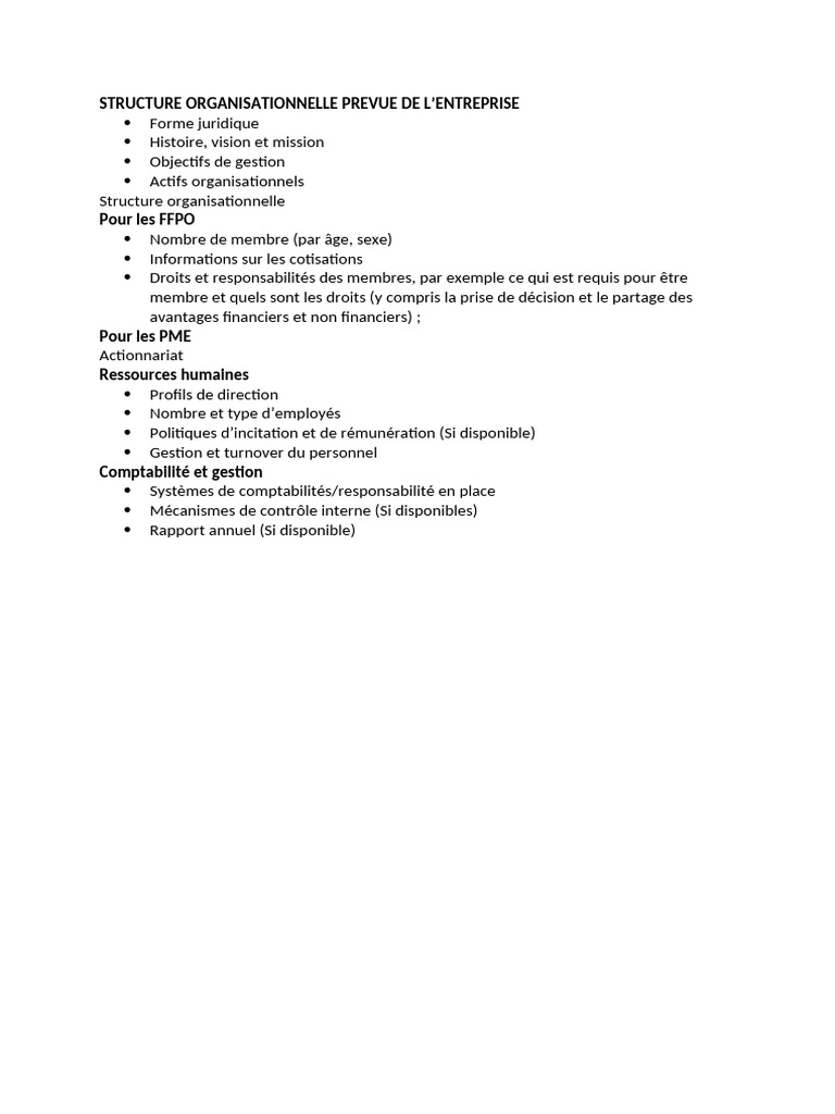 Structure Organisationnelle Prevue de L | PDF