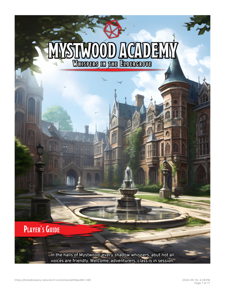 Mystwood Academy - Player's Guide | PDF