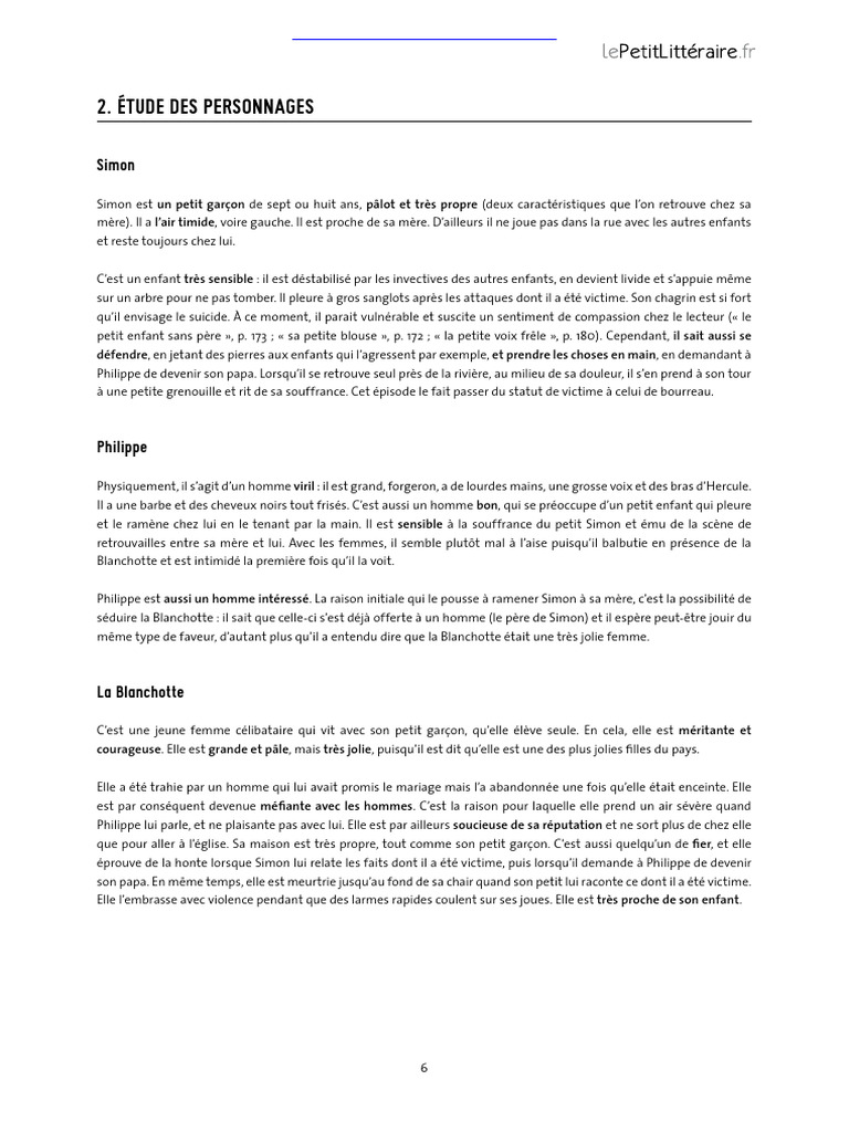 Étude Des Personnages: Simon | PDF