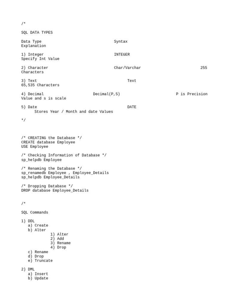 Class Notes 2 | PDF | Sql | Data Management Software
