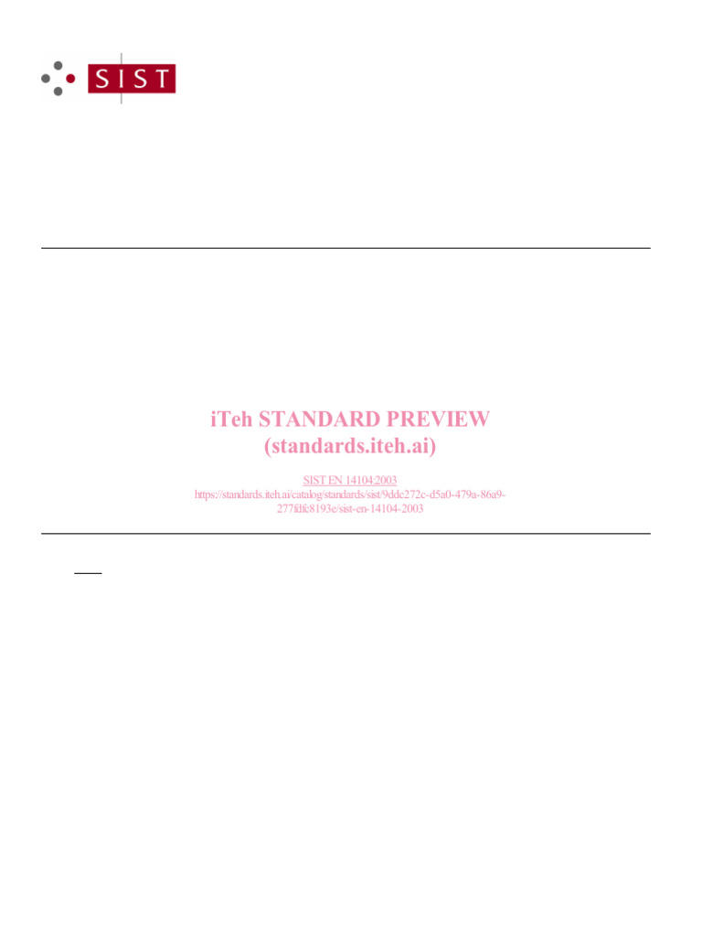 Sist en 14104 2003 | PDF