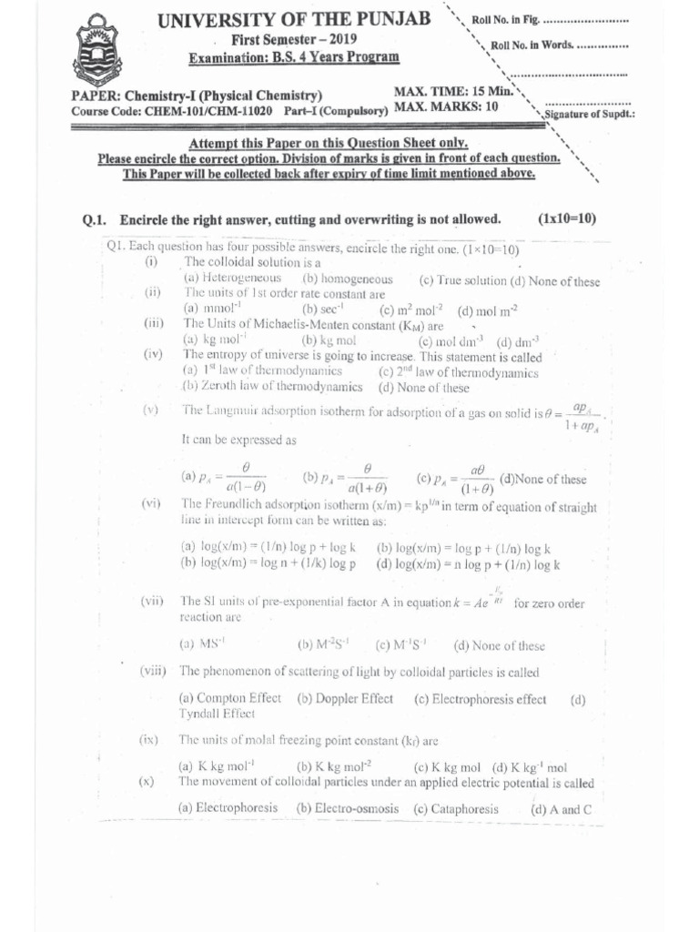 P2019 Chem-101 2 | PDF