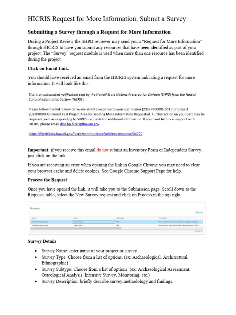 Submitting A Survey Through A Request For More Information | PDF