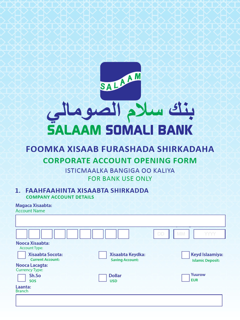 Corporate A - C Opening Form | PDF