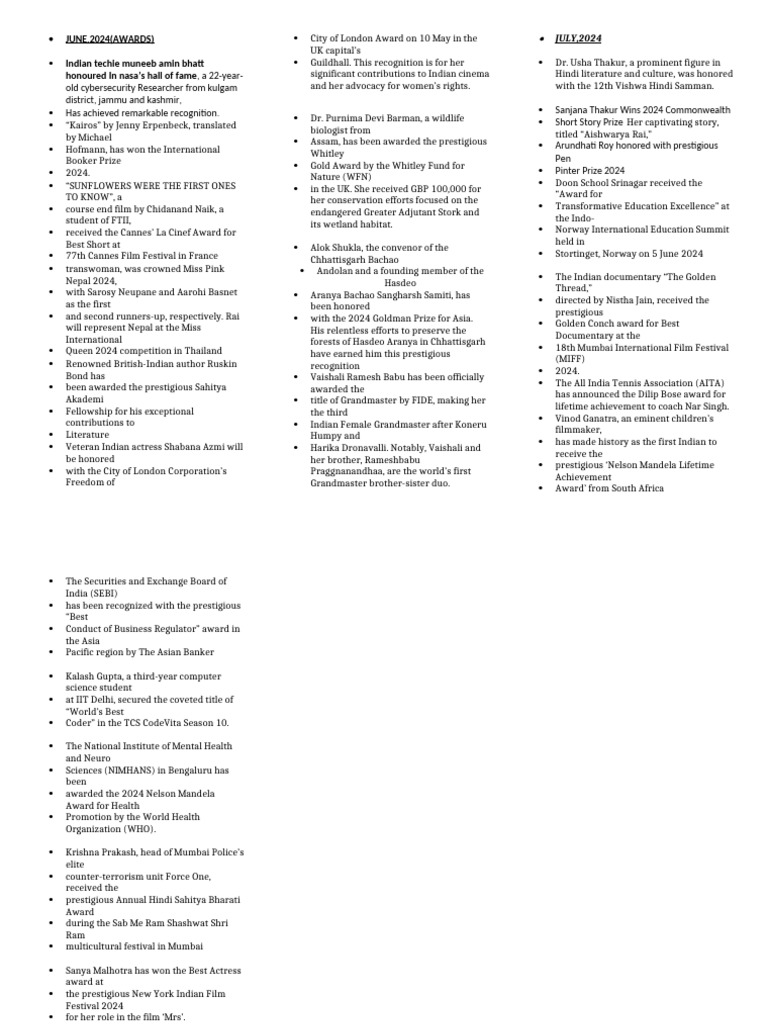 Awards 2024 | PDF