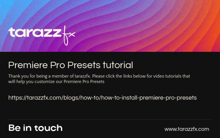 Premiere Pro Presets | PDF