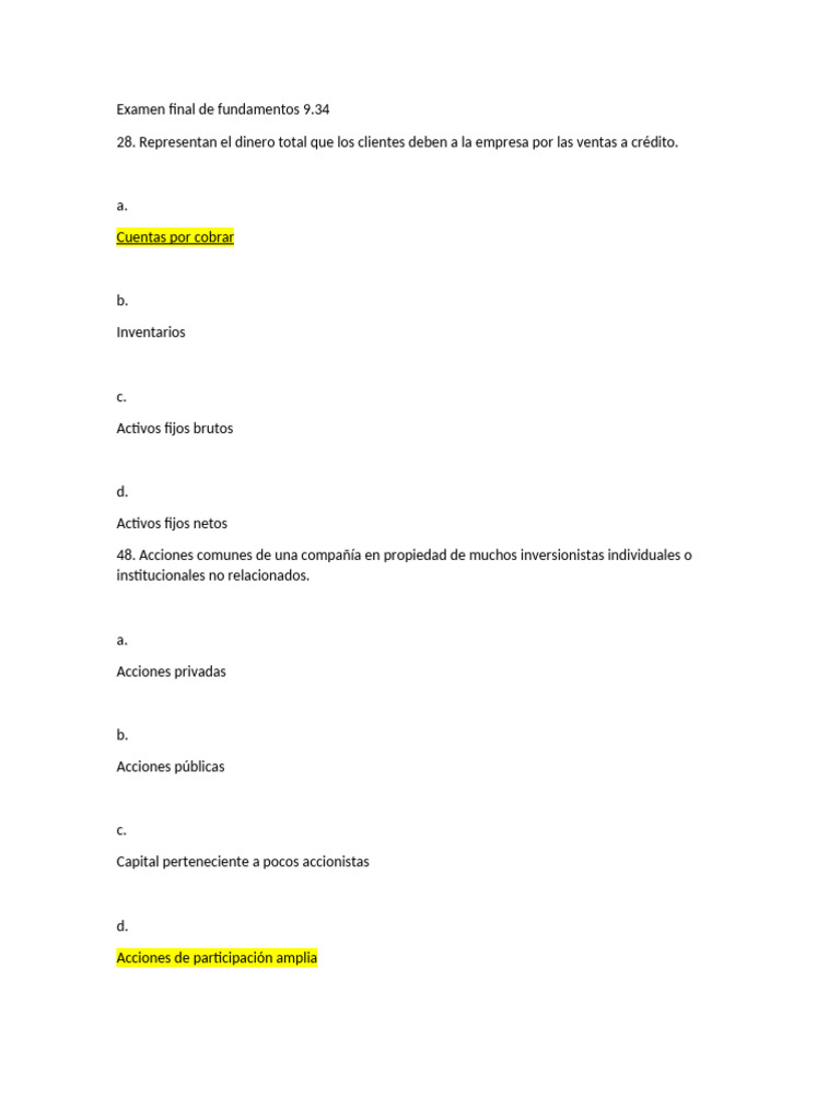 Examen Final de Fundamentos 9 | PDF
