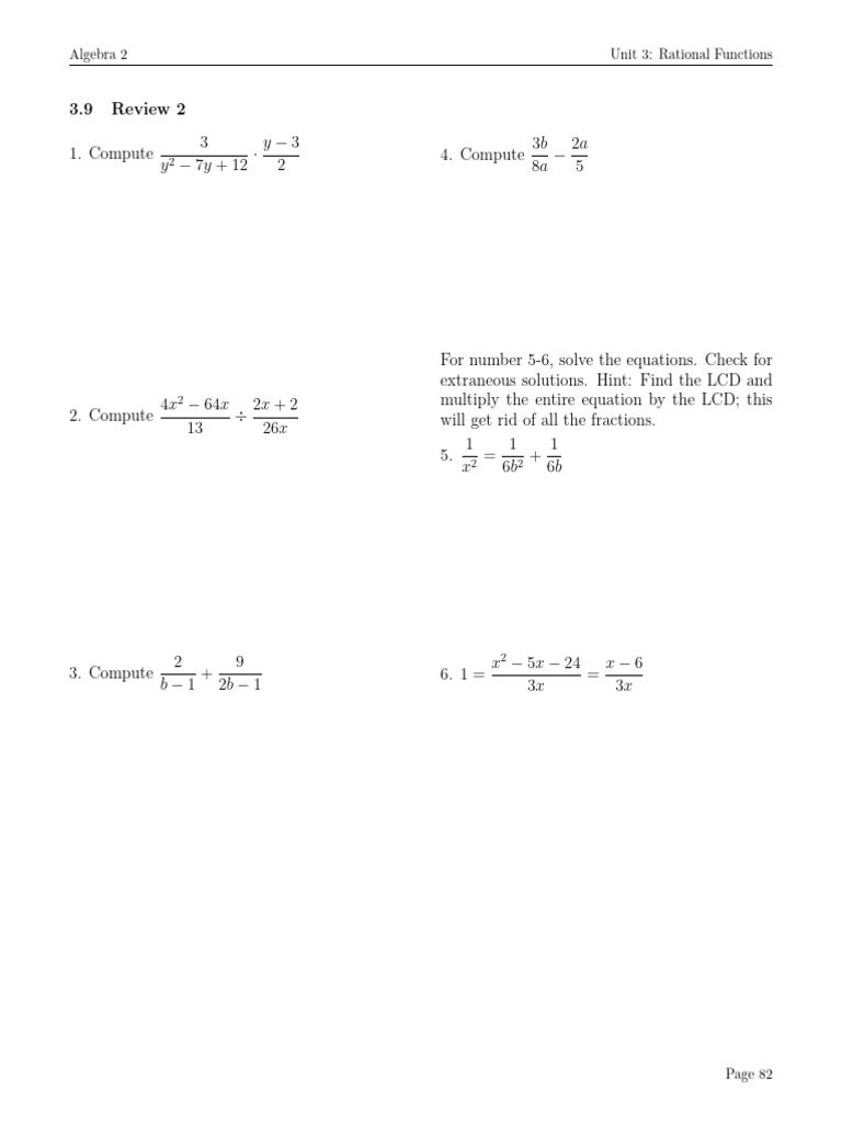 Algebra 2 3.9 Notes Empty | PDF