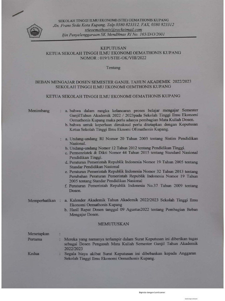 SK Mengajar Ganjil 2022-2023 | PDF