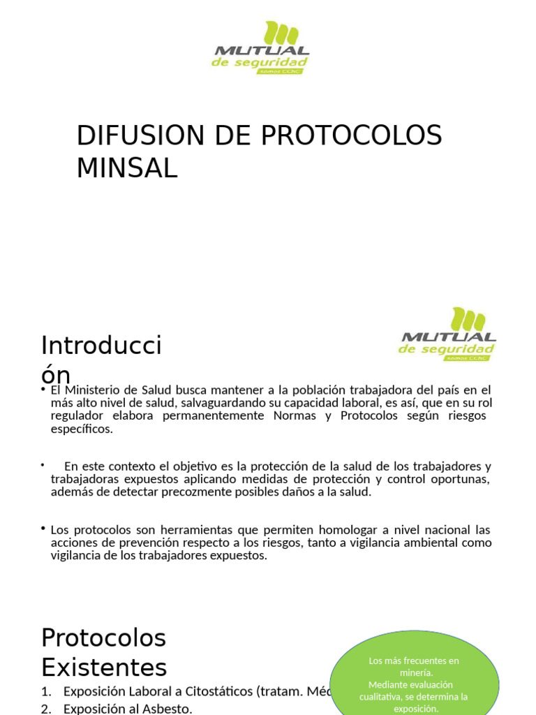 Protocolos MINSAL Difusión | PDF