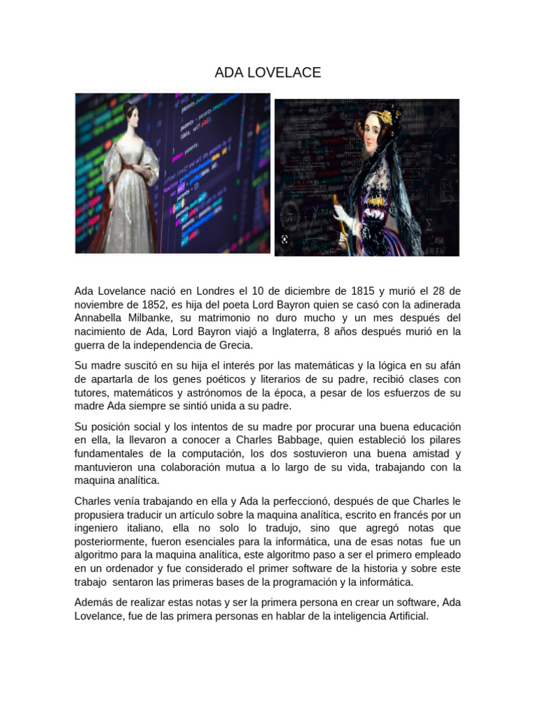Ada Lovelace | PDF