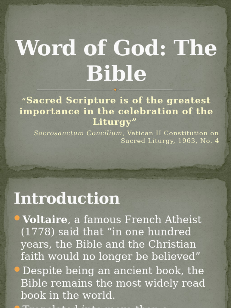 Chapter 3 Word of God Bible | PDF