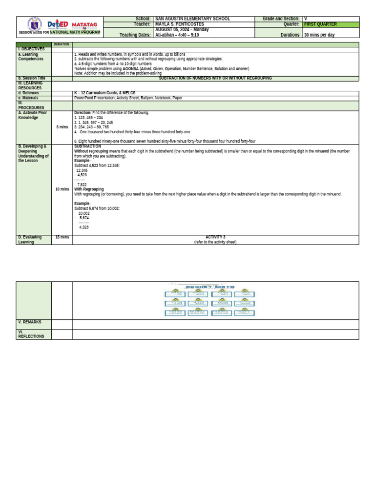 G5Q1W2 National Math Program Day1 (1) | PDF