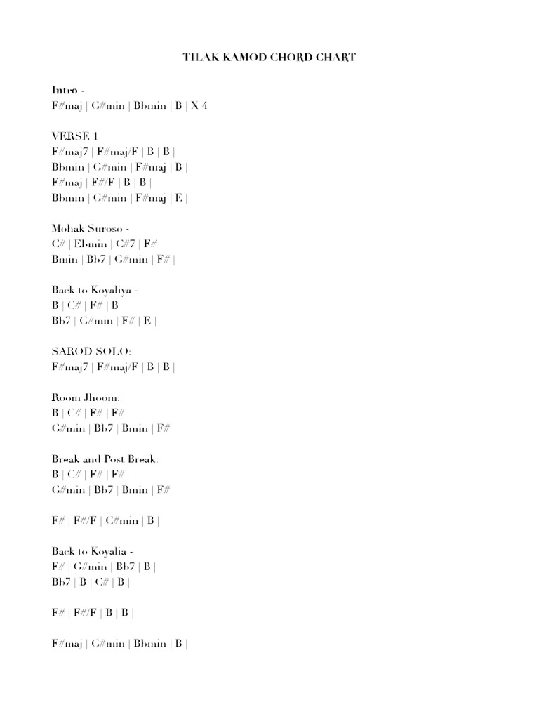 Tilak Kamod Chart Pdf