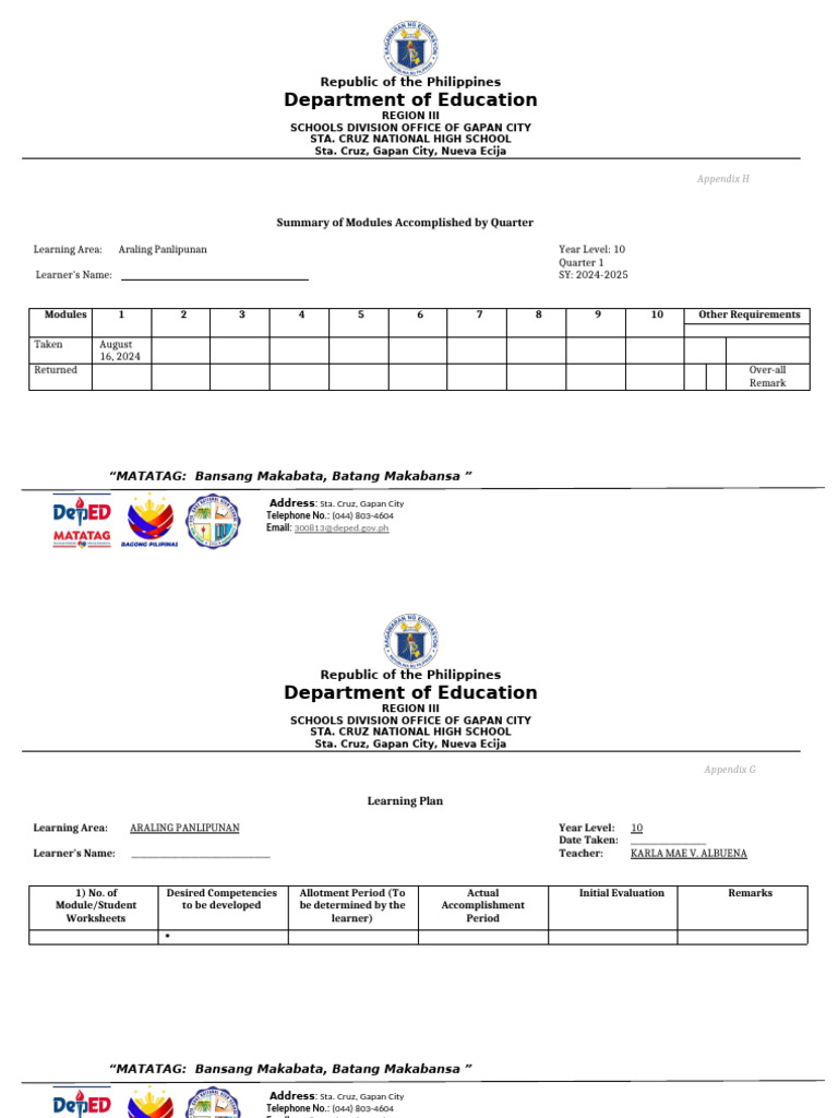 ADM Learning Plan Summary of Modules Accomplished | PDF