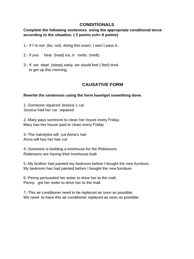 Causative and Conditionals | PDF