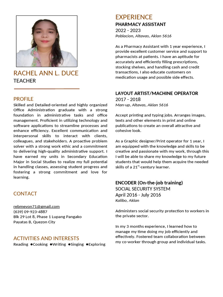 Rachel Ann Updated CV | PDF