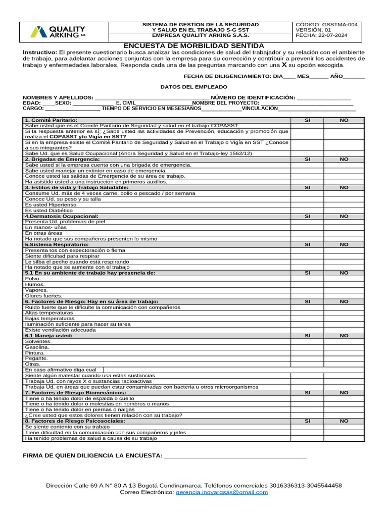 Encuesta de Morbilidad Sentida v1 | PDF