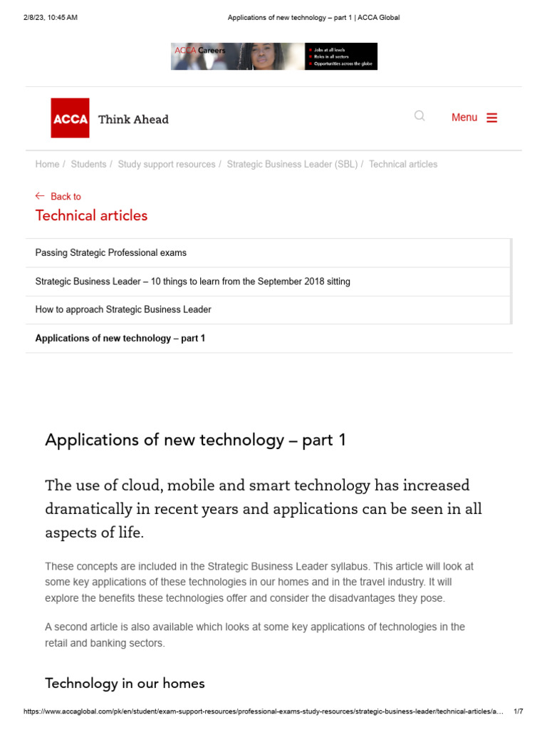 Applications of new technology – part 1 _ ACCA Global | PDF