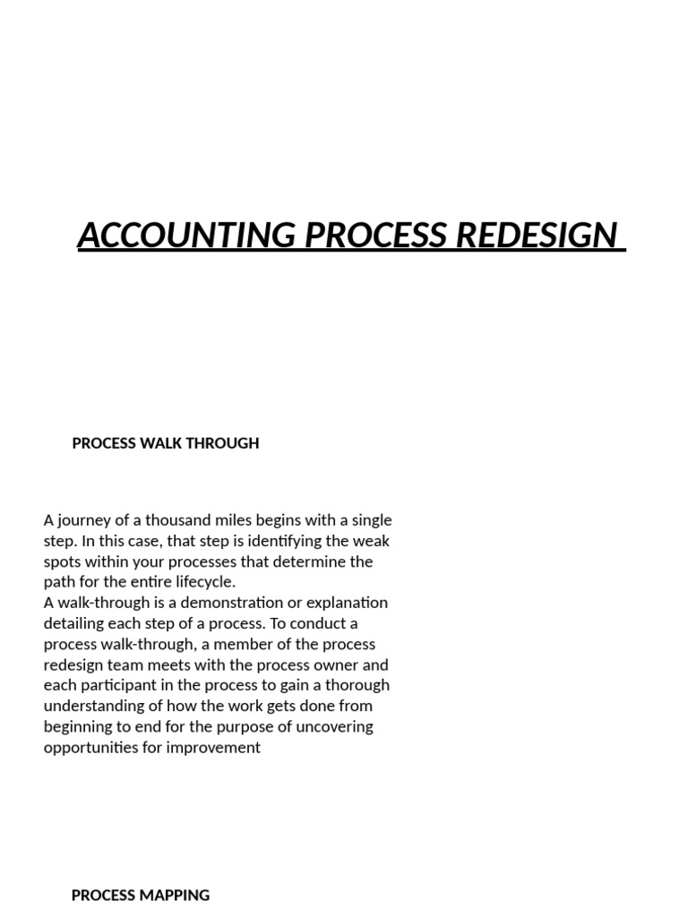 ACCOUNTING PROCESS REDESIGN | PDF