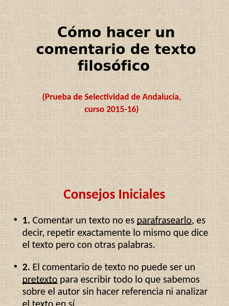 Cómo Hacer Un Comentario de Texto Filosófico | PDF
