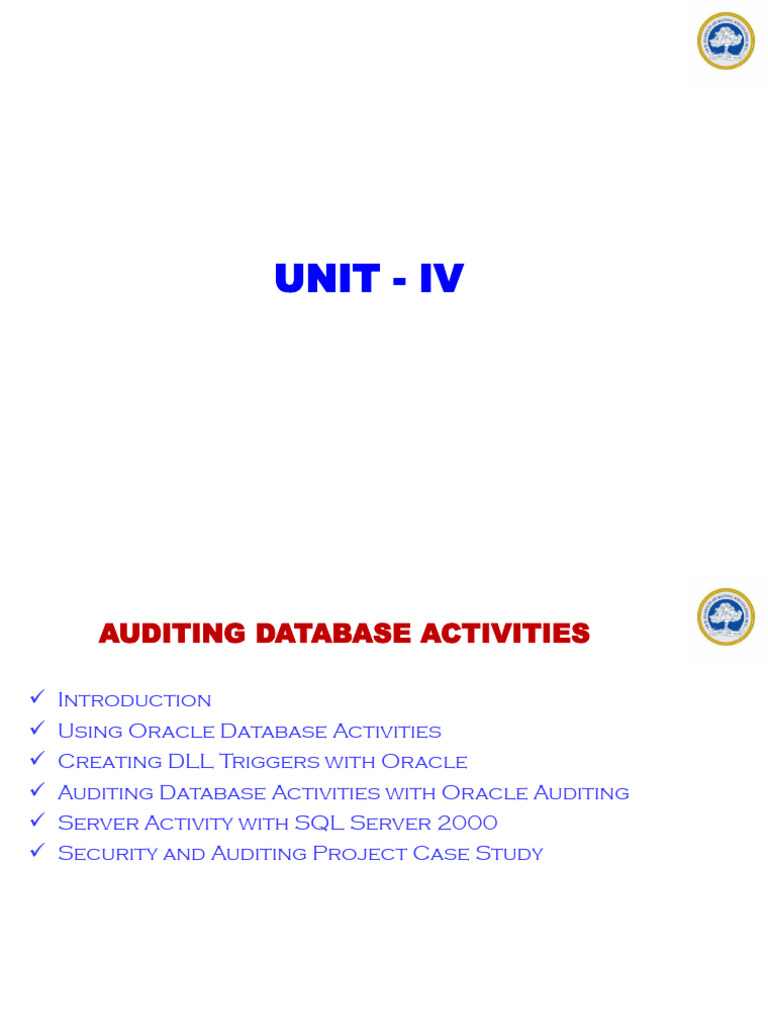 UNIT - IV - Database Security and Privacy | PDF