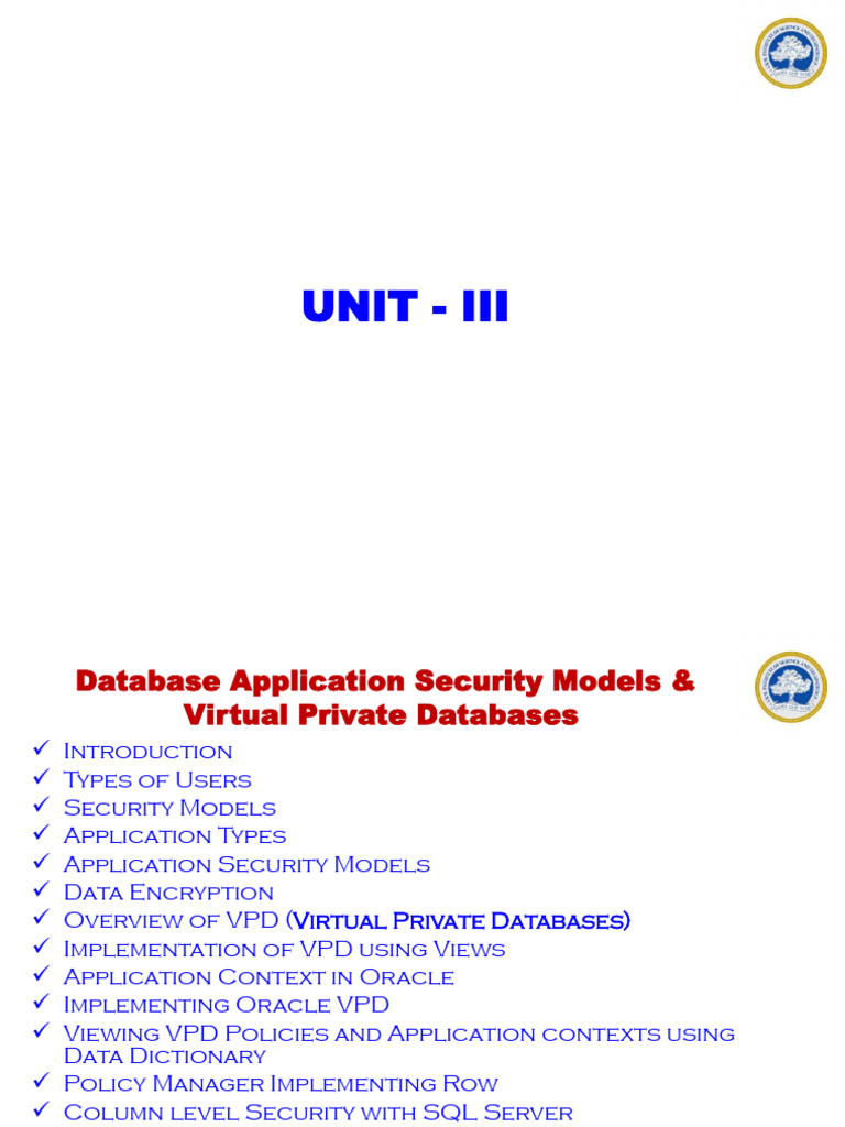 UNIT_-_III_-_Database_Security_and_Privacy[1] | PDF