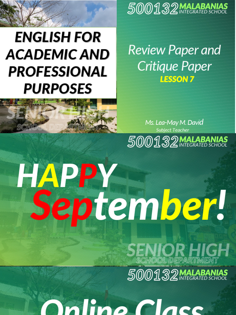 EAPP Q1 Lesson 7 | PDF